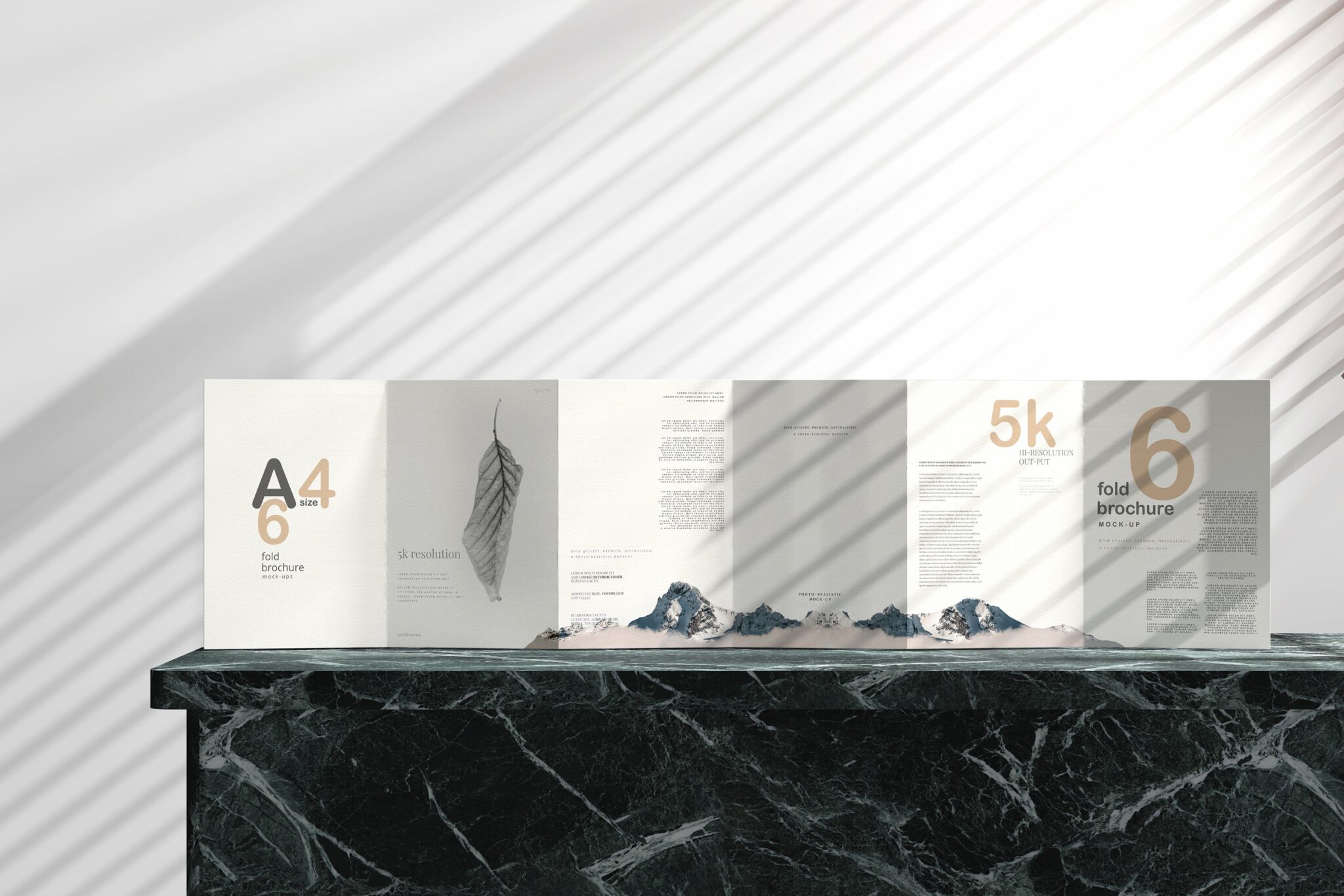 A4 Size Six Fold Brochure Mockup – MasterBundles