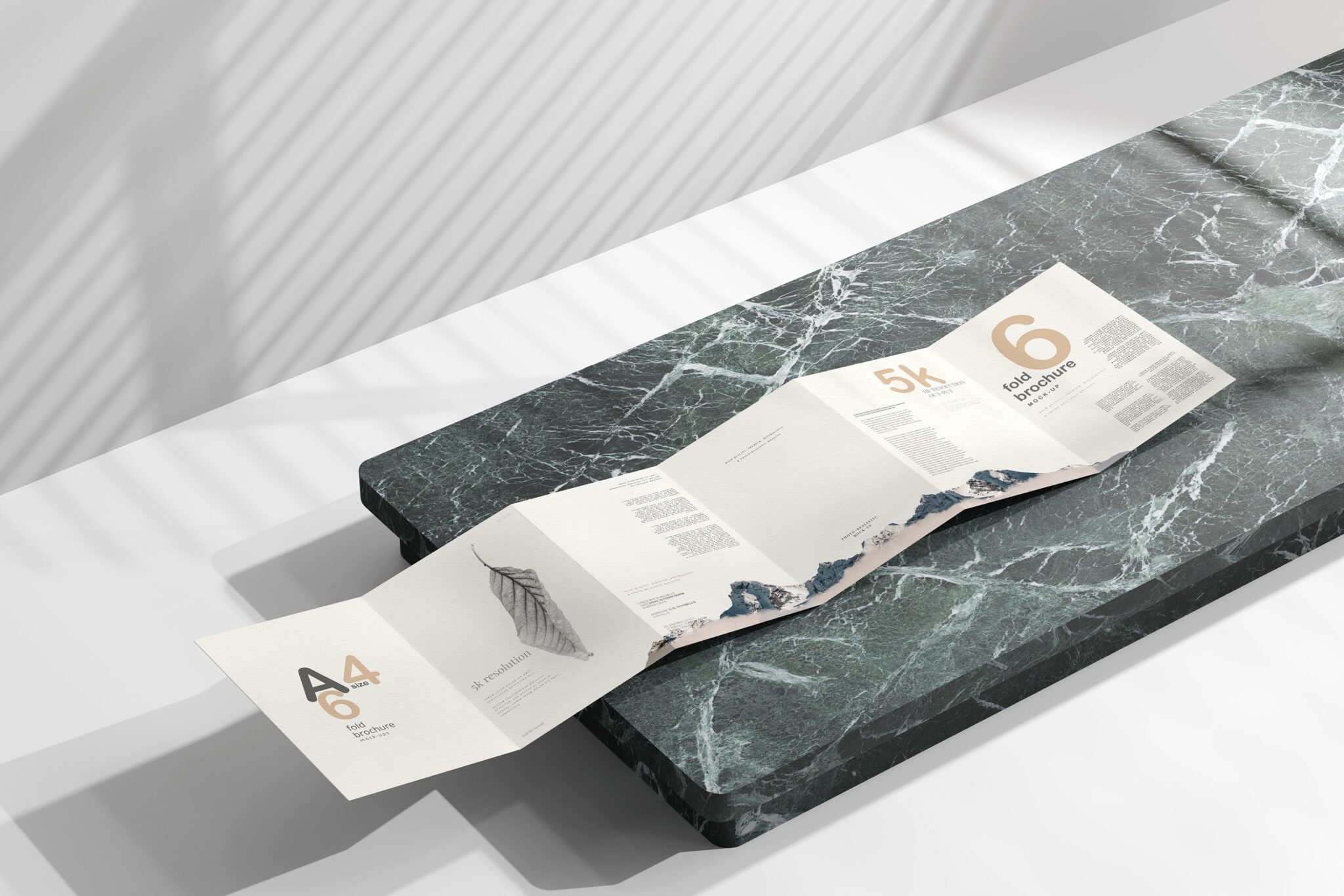 A4 Size Six Fold Brochure Mockup – MasterBundles