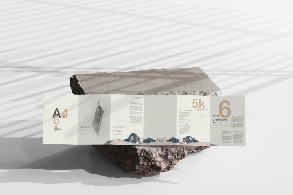 A4 Size Six Fold Brochure Mockup – MasterBundles