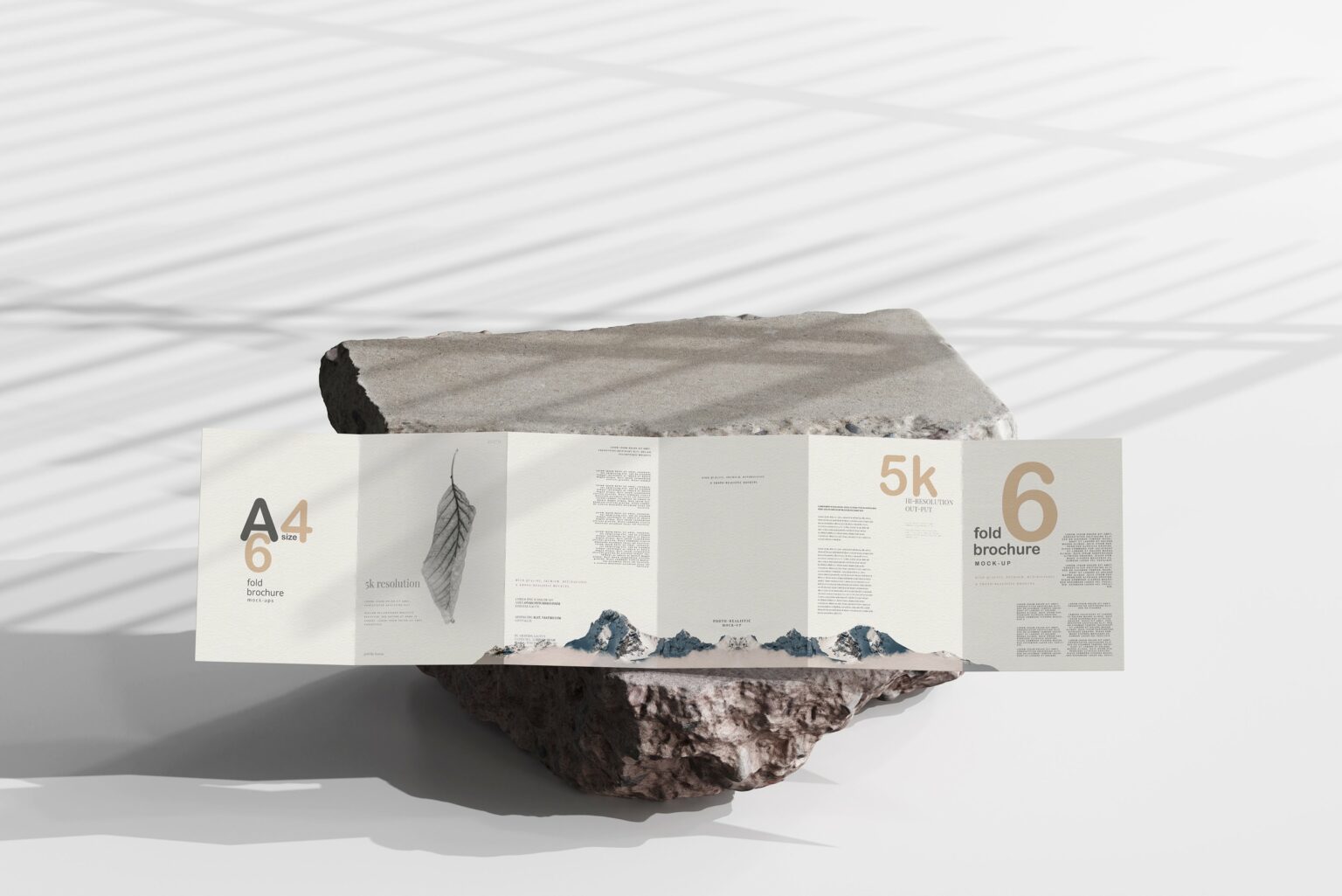 A4 Size Six Fold Brochure Mockup – MasterBundles