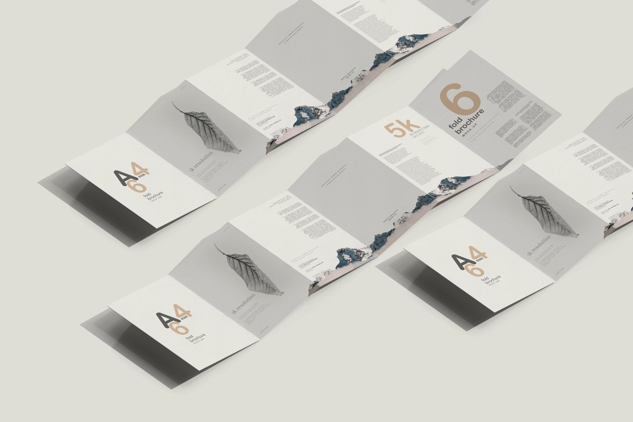 A4 Size Six Fold Brochure Mockup – MasterBundles