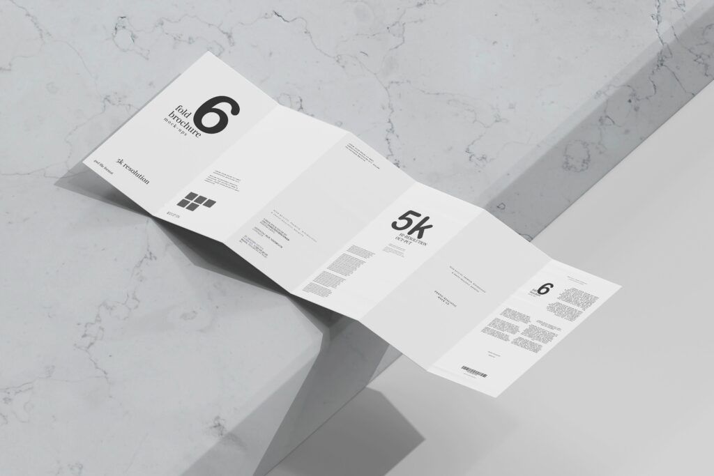 DL Size Six-Fold Brochure Mockup – MasterBundles