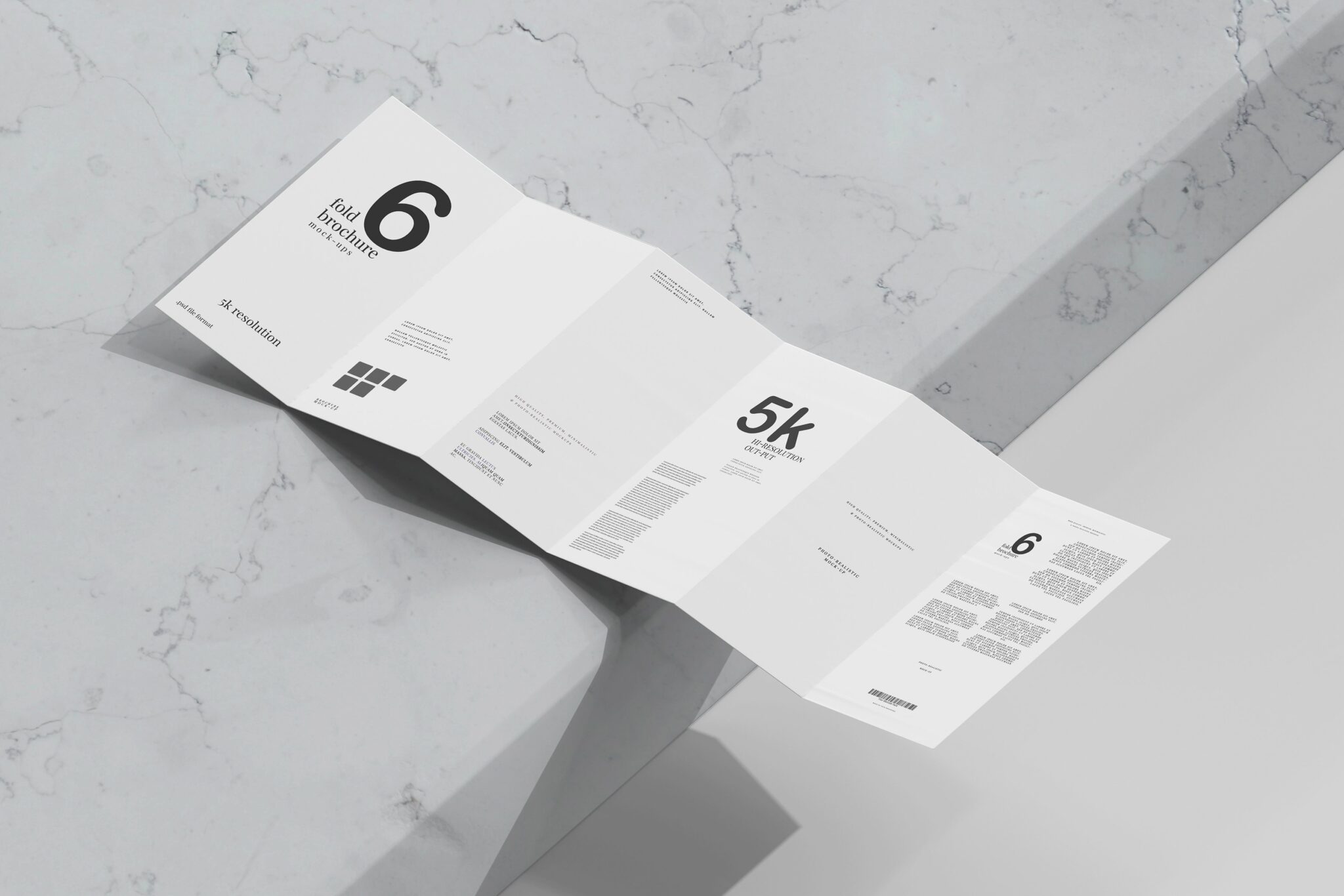 DL Size Six-Fold Brochure Mockup – MasterBundles