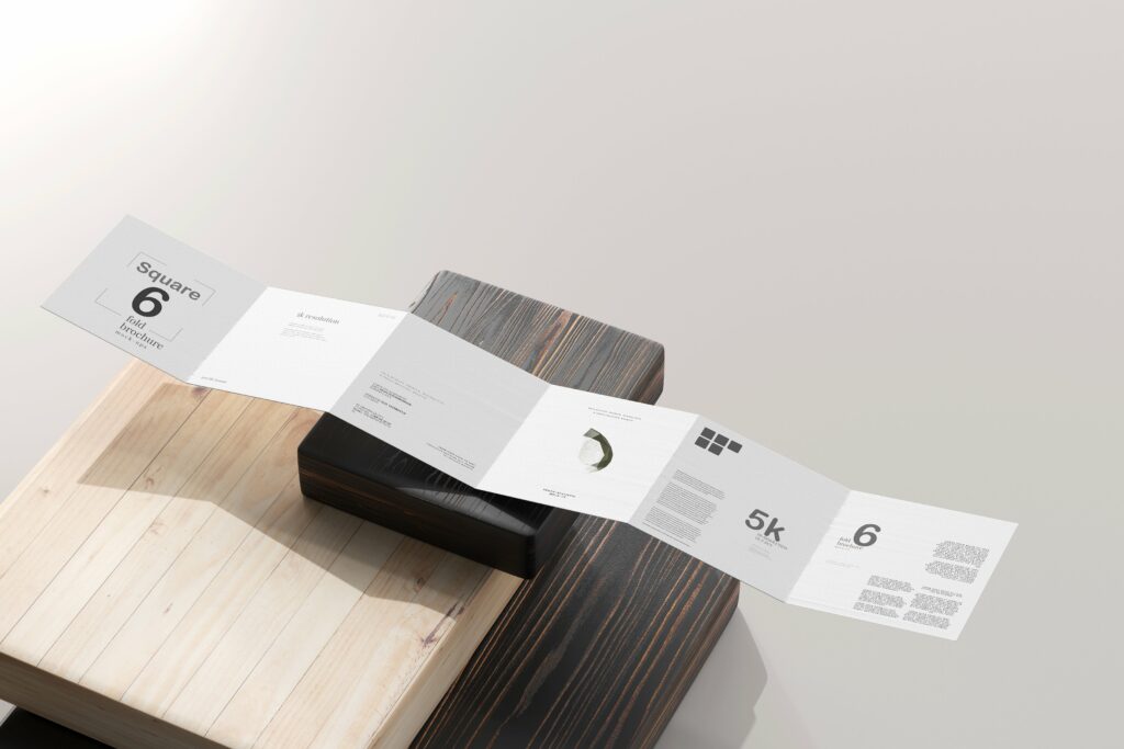 Square Six-Fold Brochure Mockup – MasterBundles