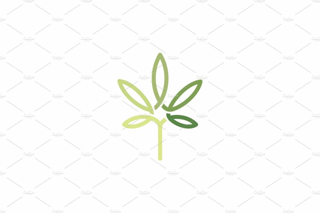 Simple Cannabis Leaf Mono Line Logo – MasterBundles