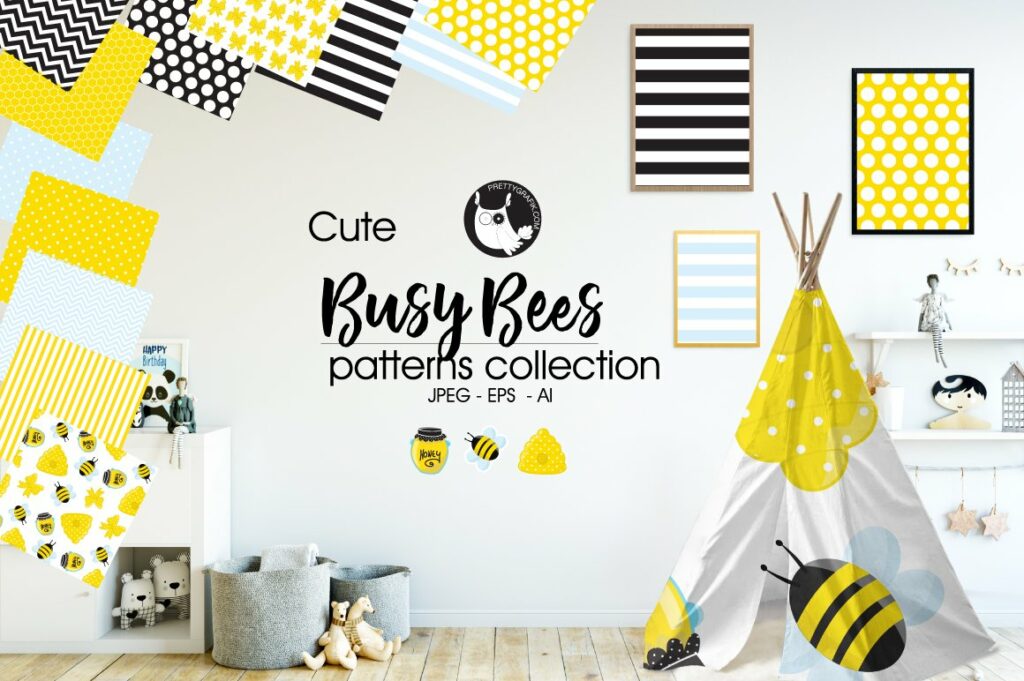 BUSY BEES Pattern collection – MasterBundles