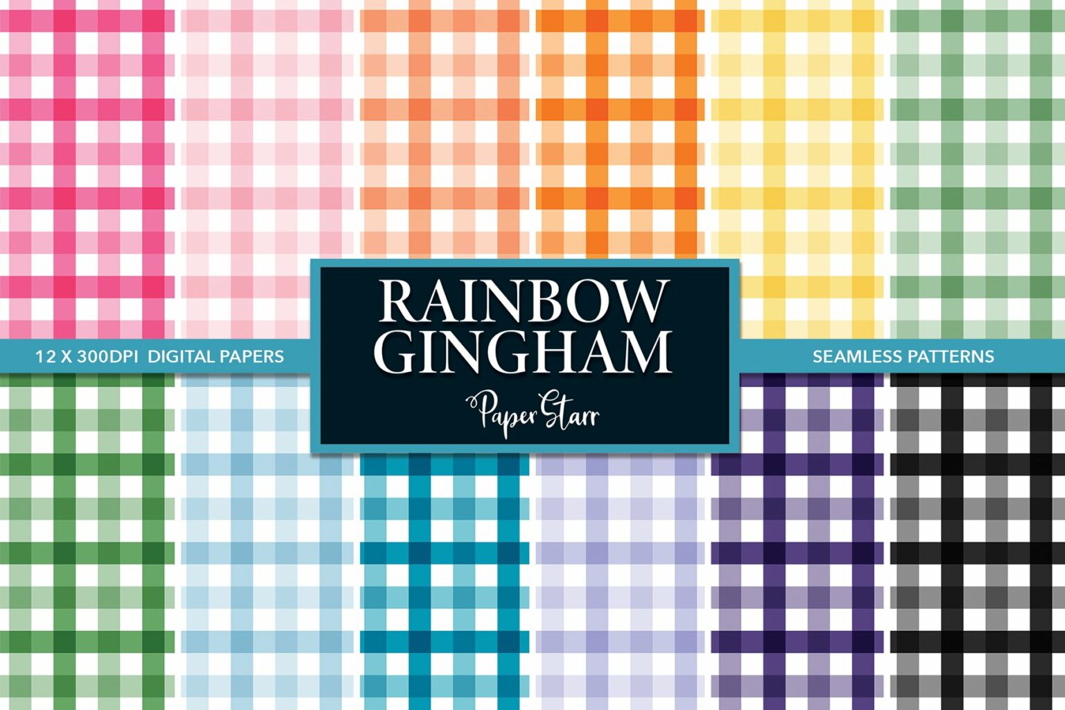 Rainbow Gingham Seamless Patterns – MasterBundles