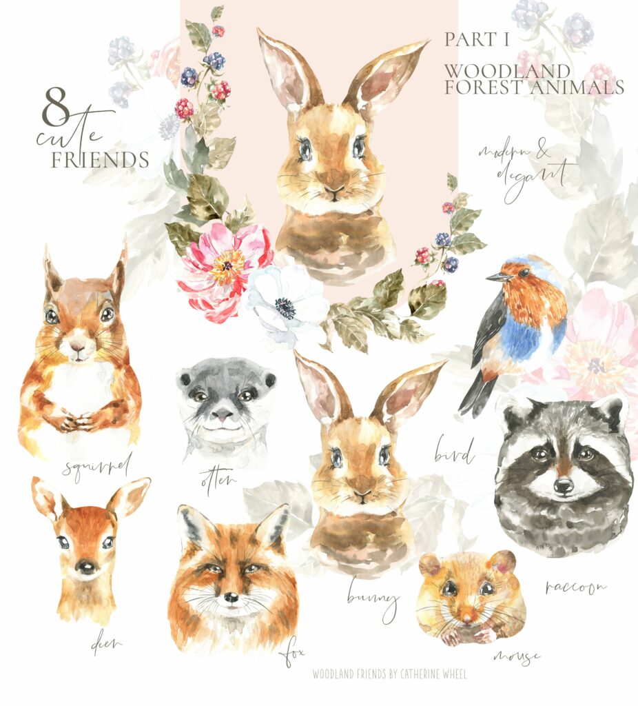 Boho Watercolor Woodland Animals – MasterBundles