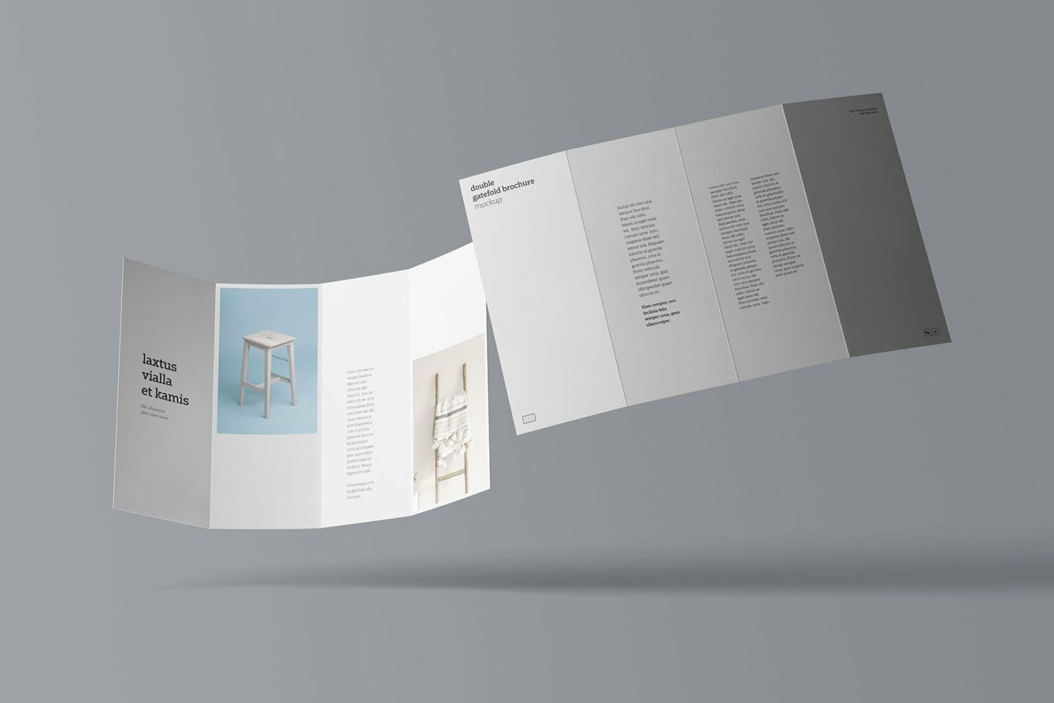 Double Gatefold Brochure Mockup – MasterBundles