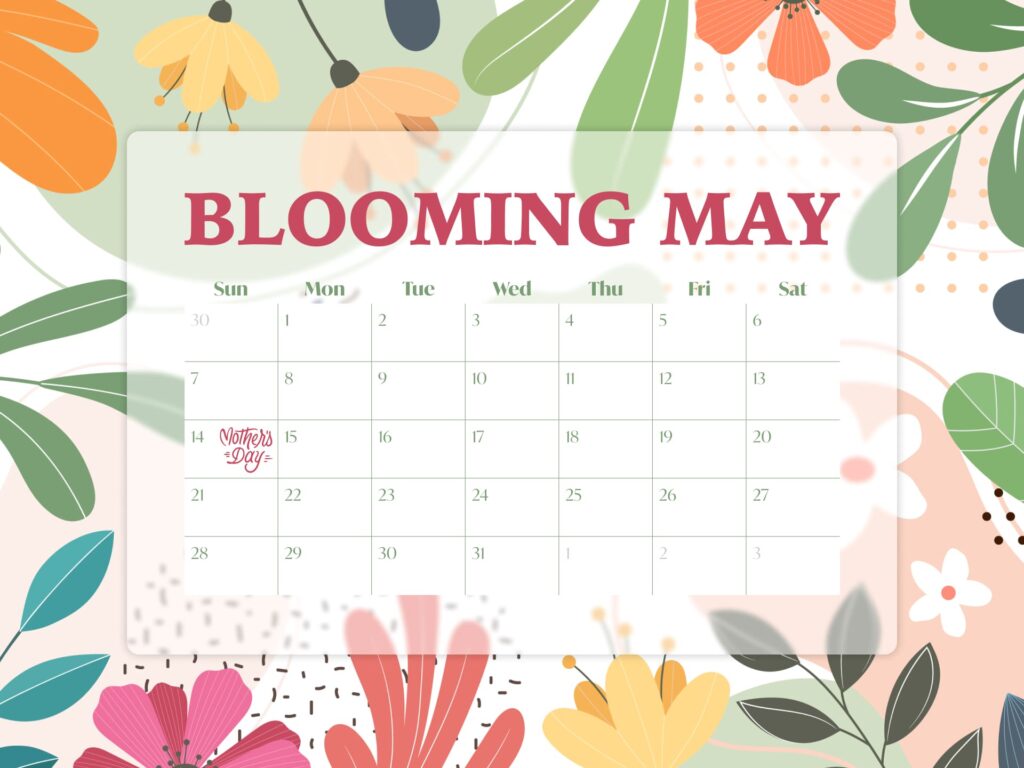 Free Blooming May Calendar – MasterBundles