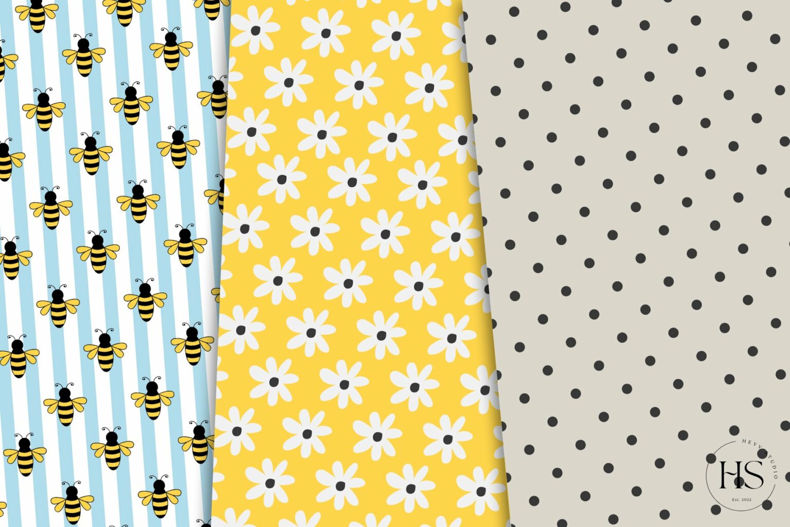 Honey & Bees Digital Paper Patterns – MasterBundles