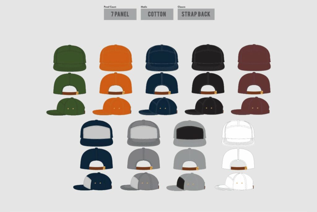 Hat Template - 7 Panel Hat – MasterBundles