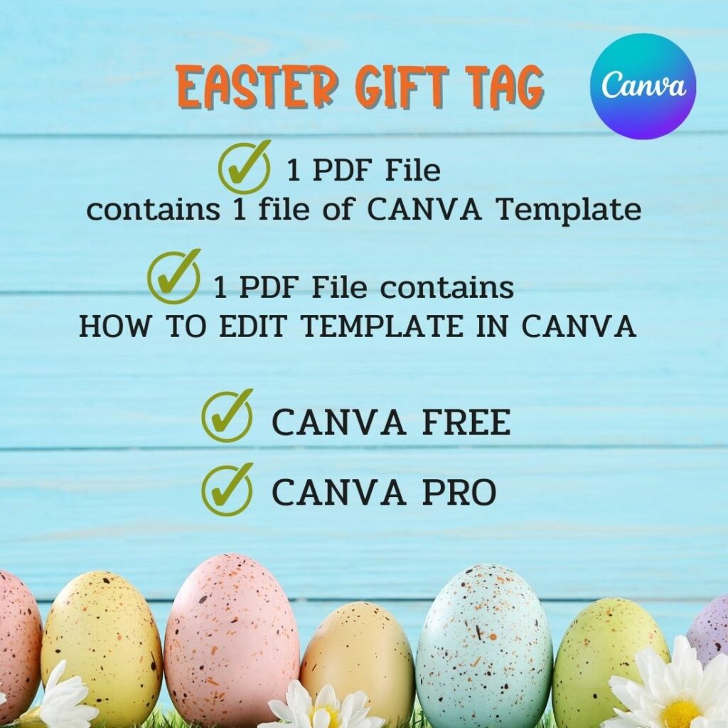 Editable gift tag, Easter Basket Gift Tag, Easter Treat Tag - MasterBundles