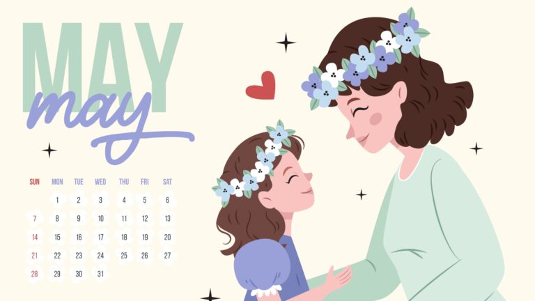 Free May Calendar Mother's Day – MasterBundles