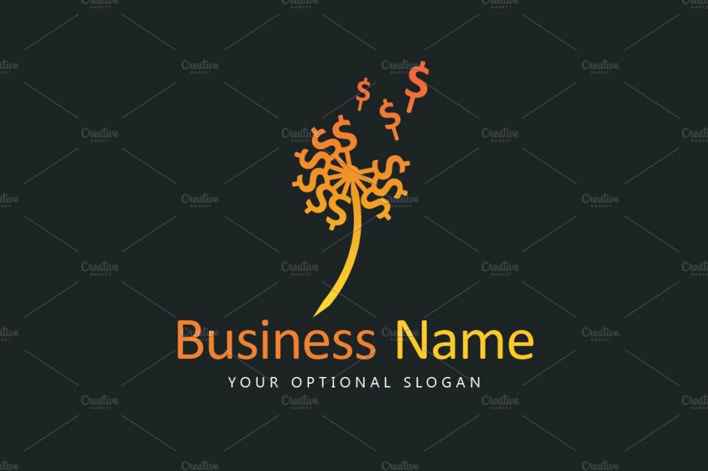 Blowing Money Dandelion Logo – MasterBundles
