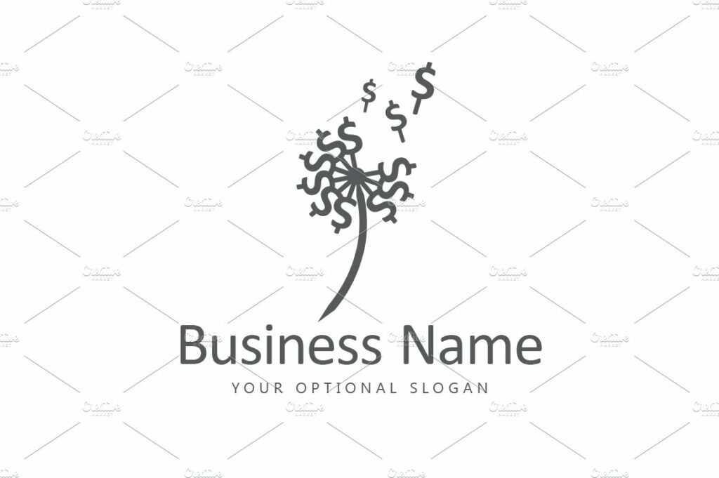 Blowing Money Dandelion Logo – MasterBundles