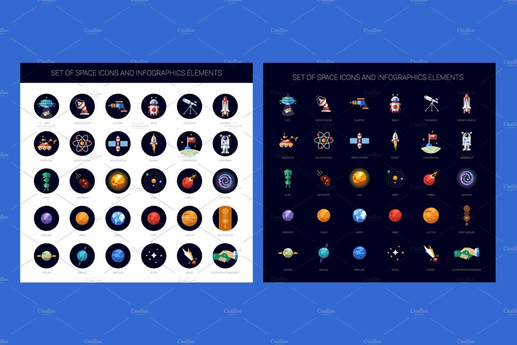 Space - Flat Design Elements Bundle – MasterBundles