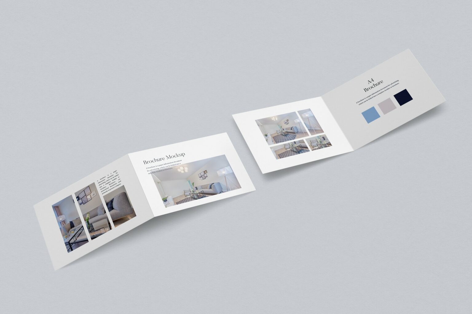 Landscape 2 Fold A4 Brochure Mockup – MasterBundles