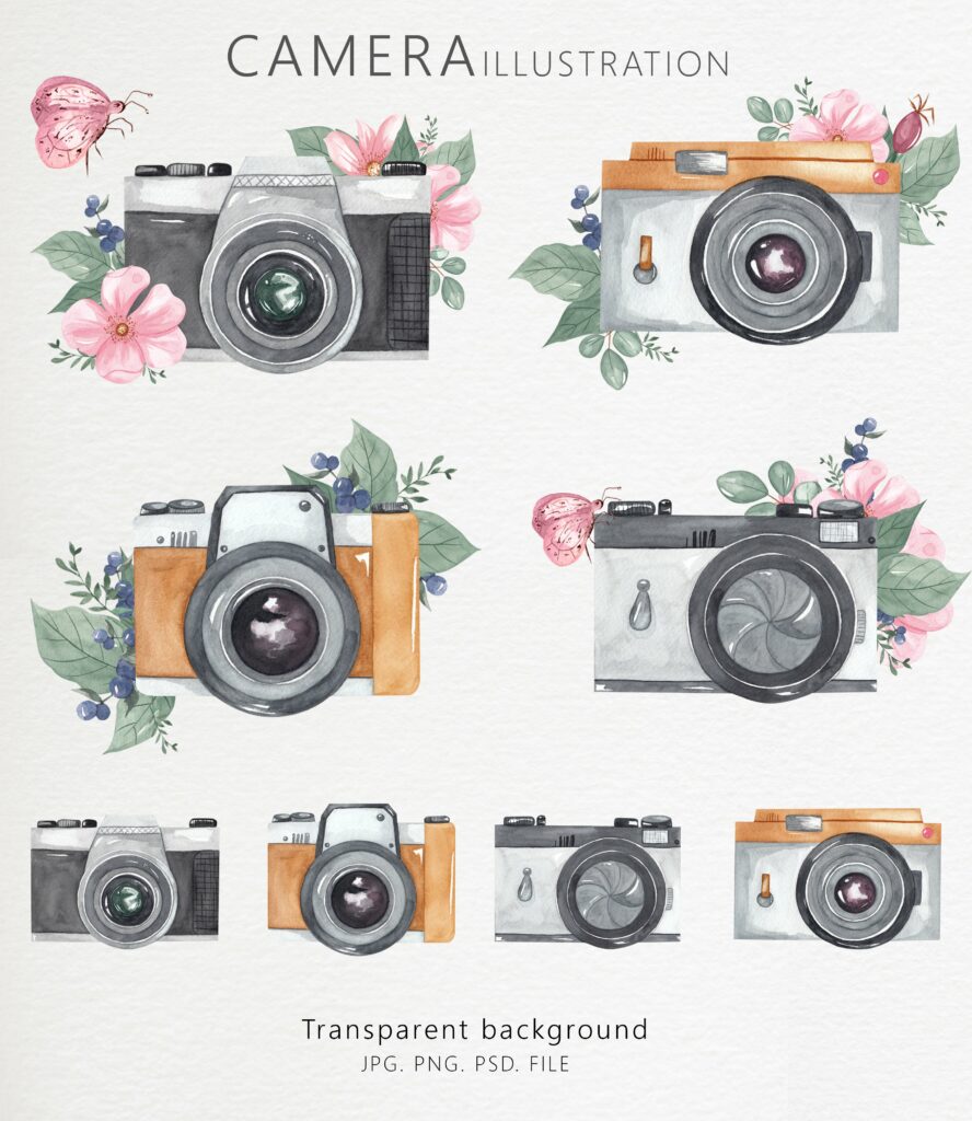 Watercolor Camera Clipart. Part II. – MasterBundles