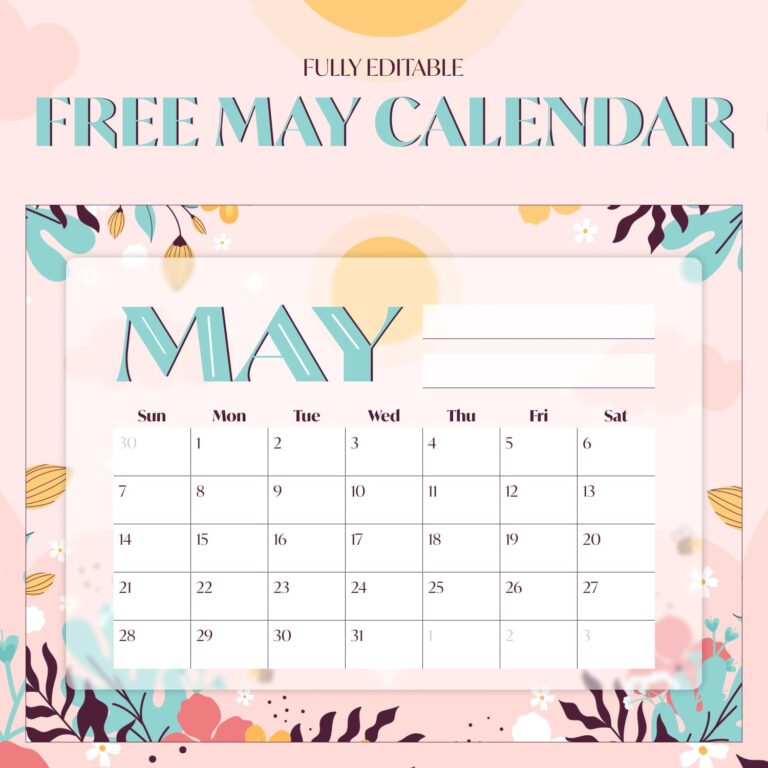 Free Month of May Calendar – MasterBundles