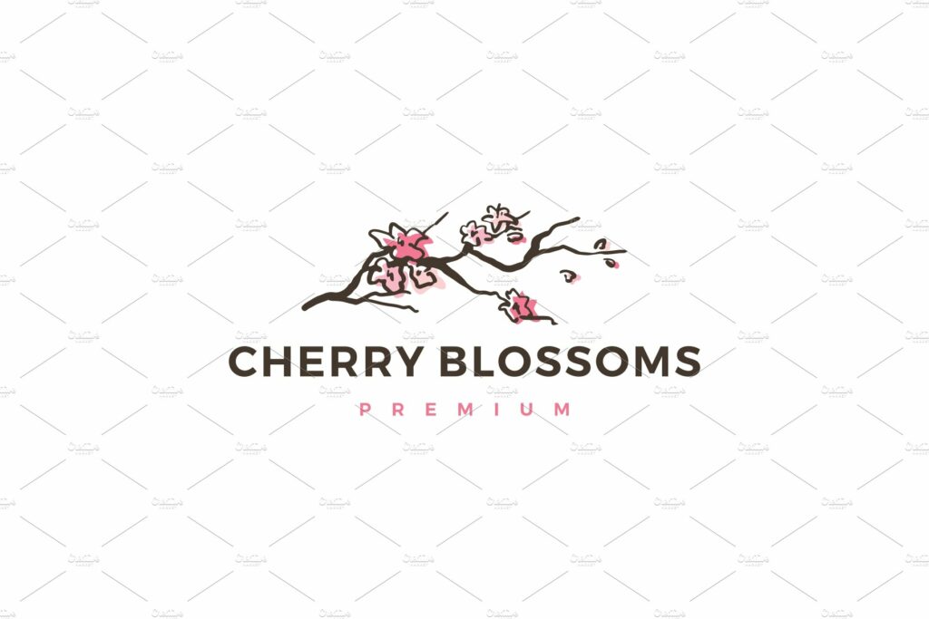 cherry blossom logo vector icon – MasterBundles