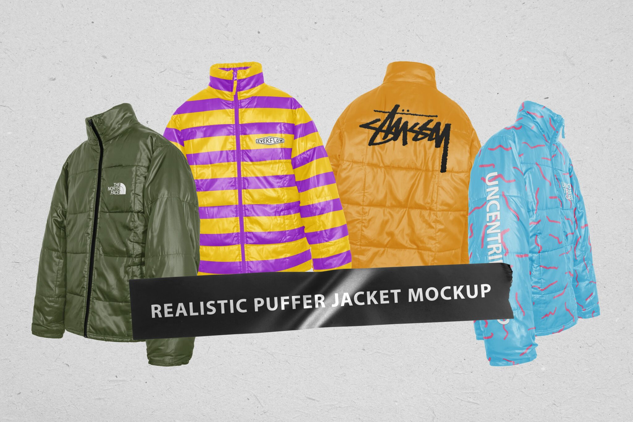 Realistic Puffer Jacket Mockup – MasterBundles
