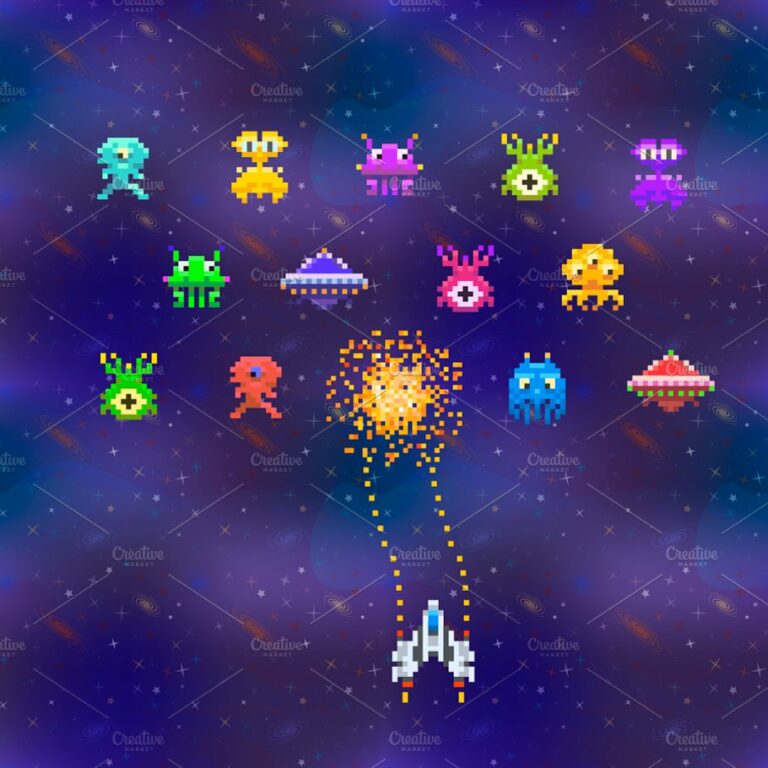 Space invaders gamescreen – MasterBundles