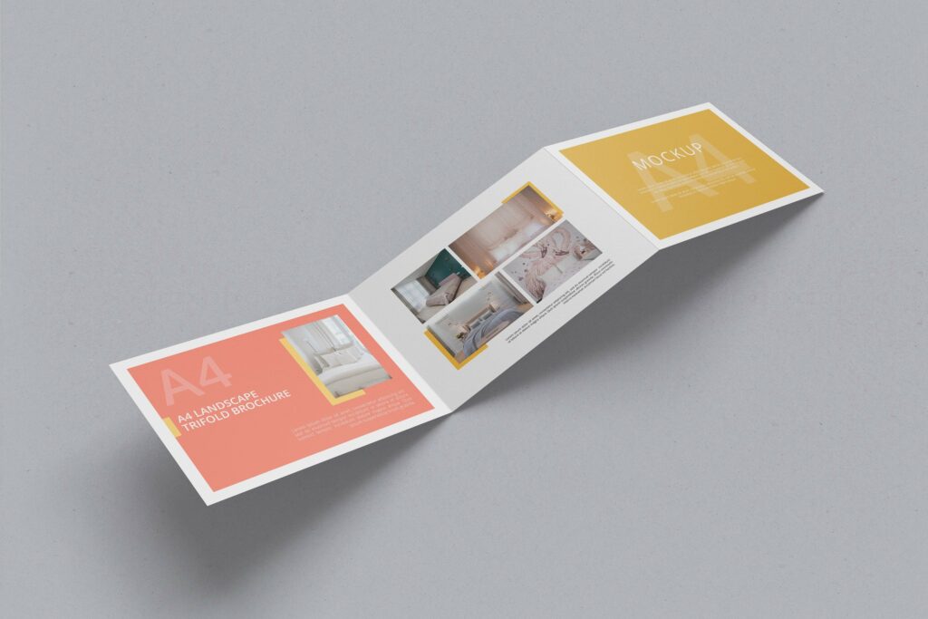 A4 Landscape Trifold Brochure Mockup – MasterBundles