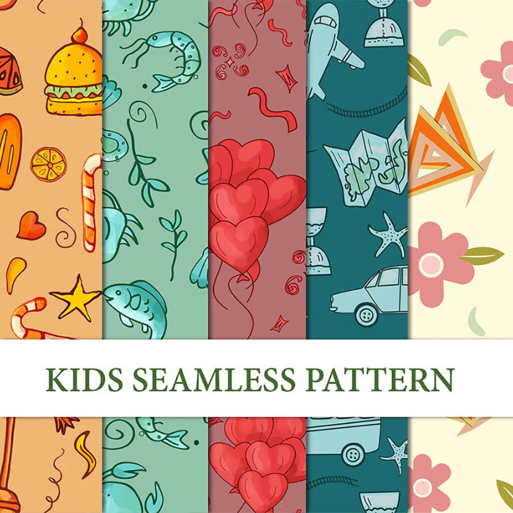 Adorable and playful Kids seamless pattern