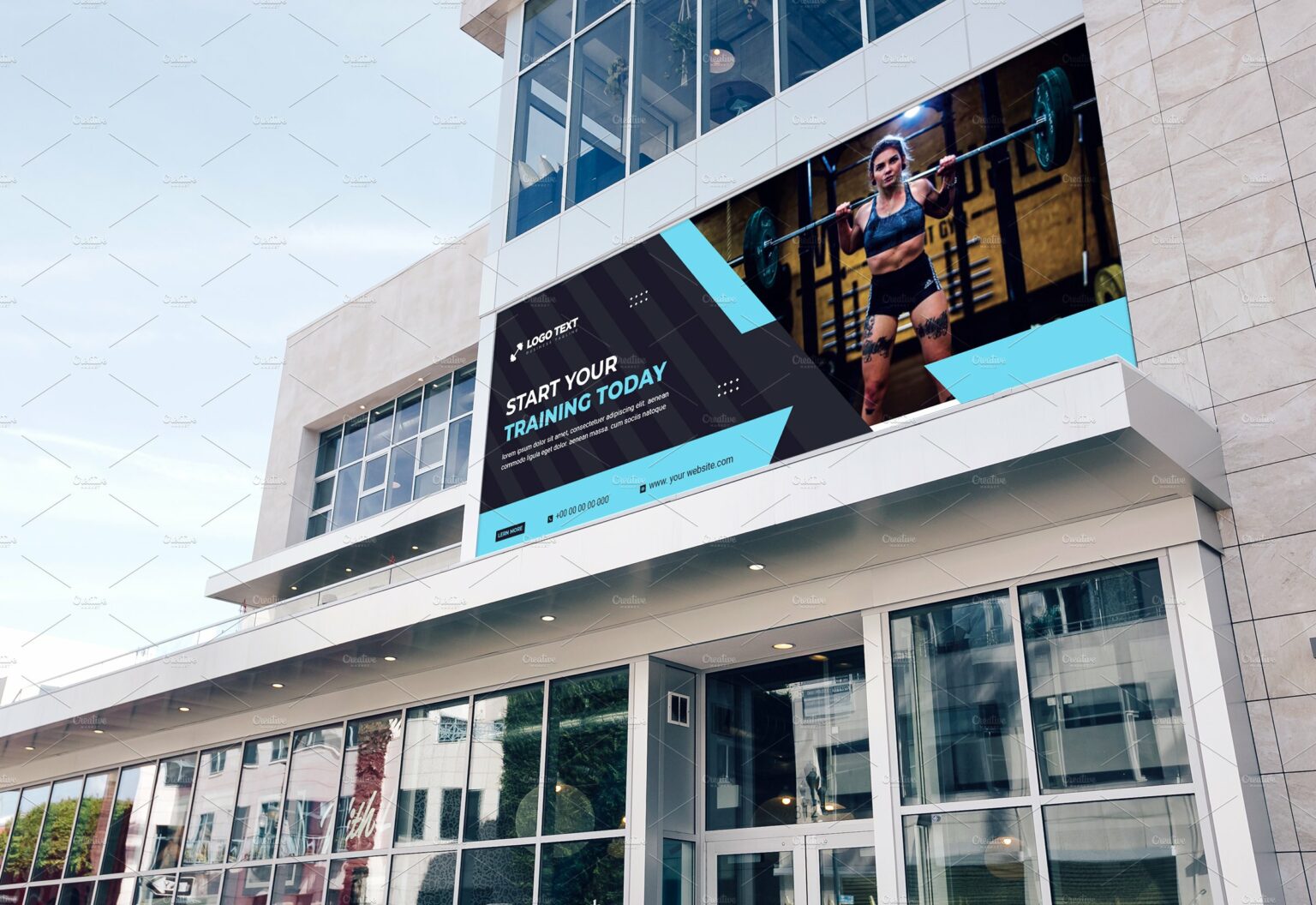 Gym Fitness Billboard Design – MasterBundles
