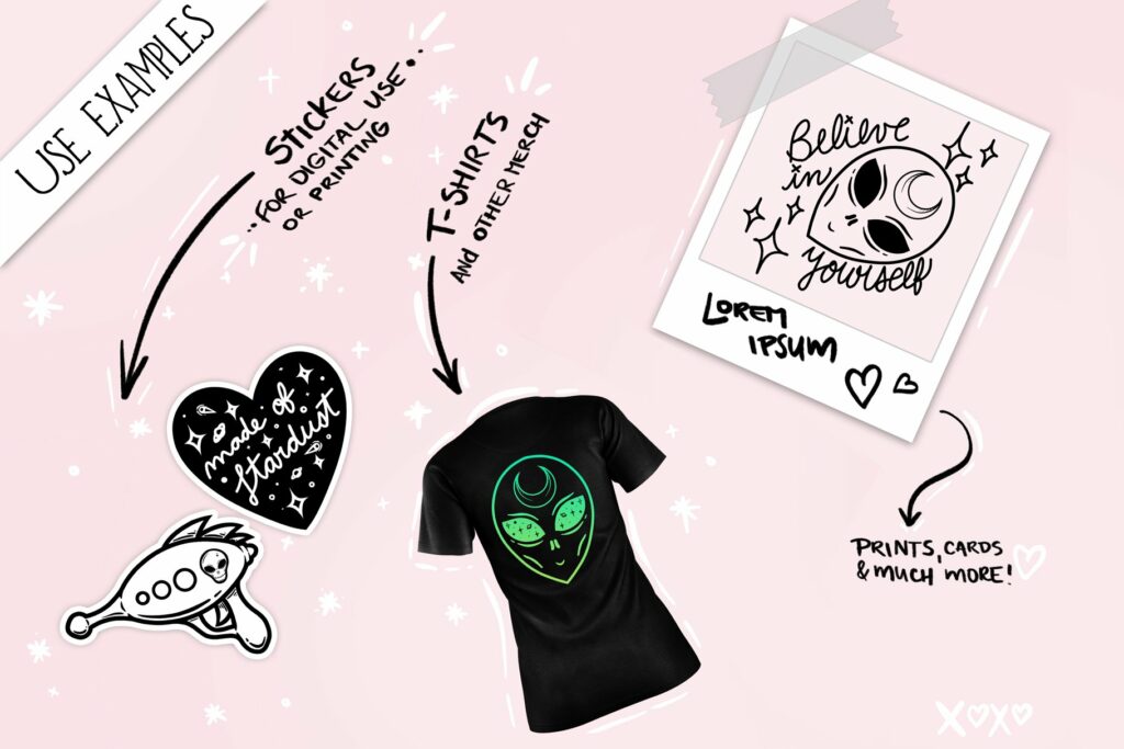 Aliens - spooky/celestial PNG files – MasterBundles