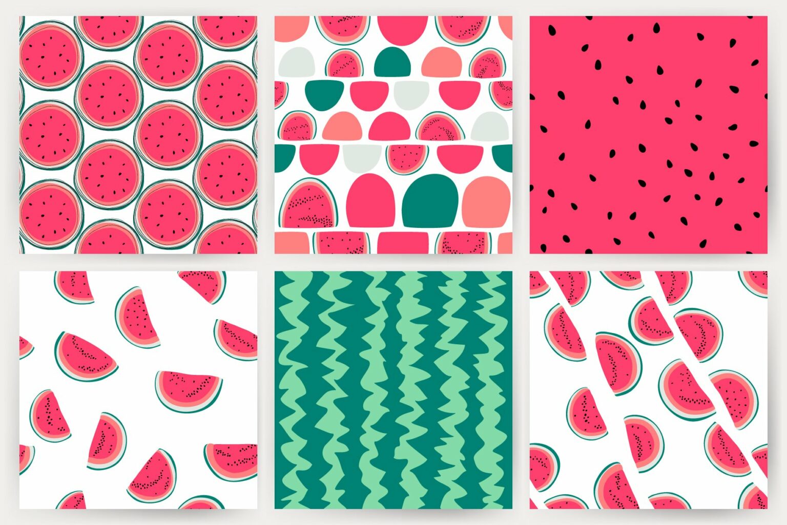 Watermelon vector seamless patterns – MasterBundles