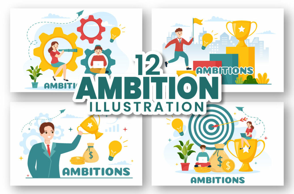 12 Ambition to Success Illustration - MasterBundles