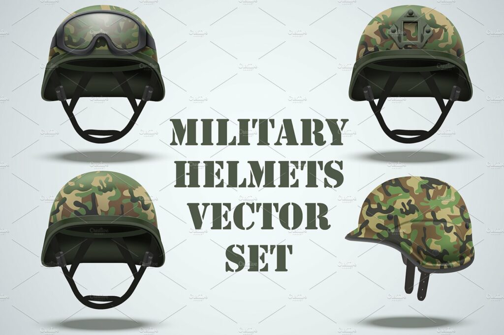 Set of Military camouflage helmets – MasterBundles