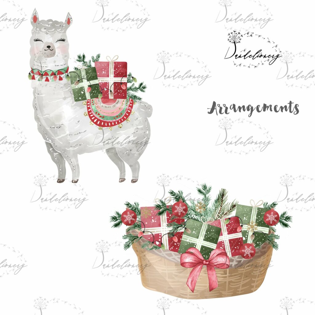 Holiday Llama design – MasterBundles