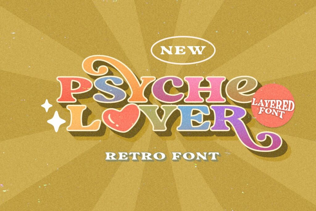 Psyche Lover - Layered Retro Font – MasterBundles