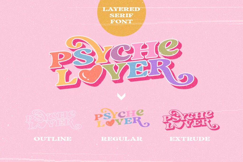 Psyche Lover - Layered Retro Font – MasterBundles