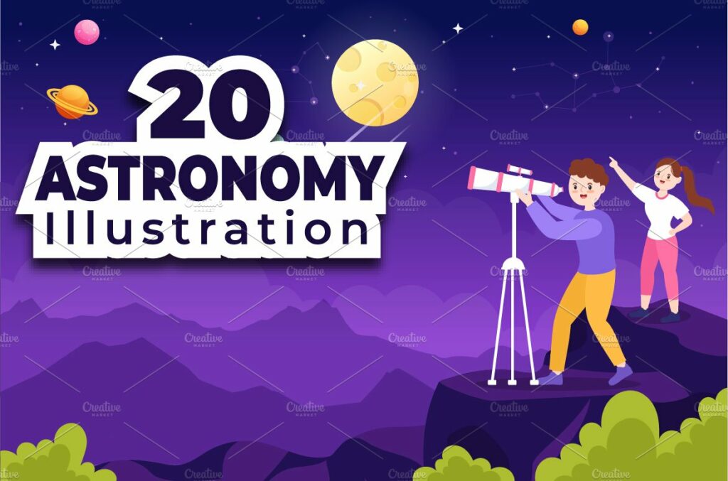 20 Astronomy Cartoon Illustration – MasterBundles