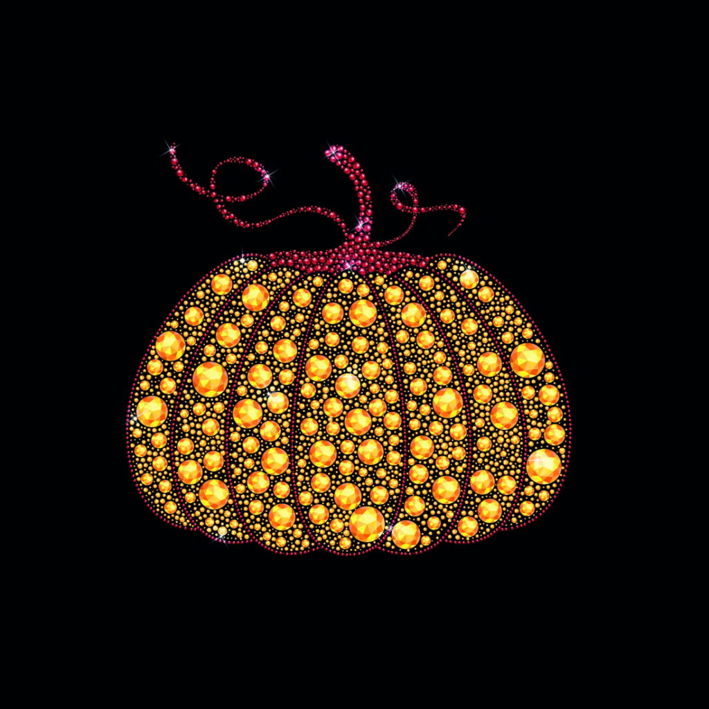 Diamond autumn pumpkin vector. Rhinestone. Diamond Gold, and gray ...