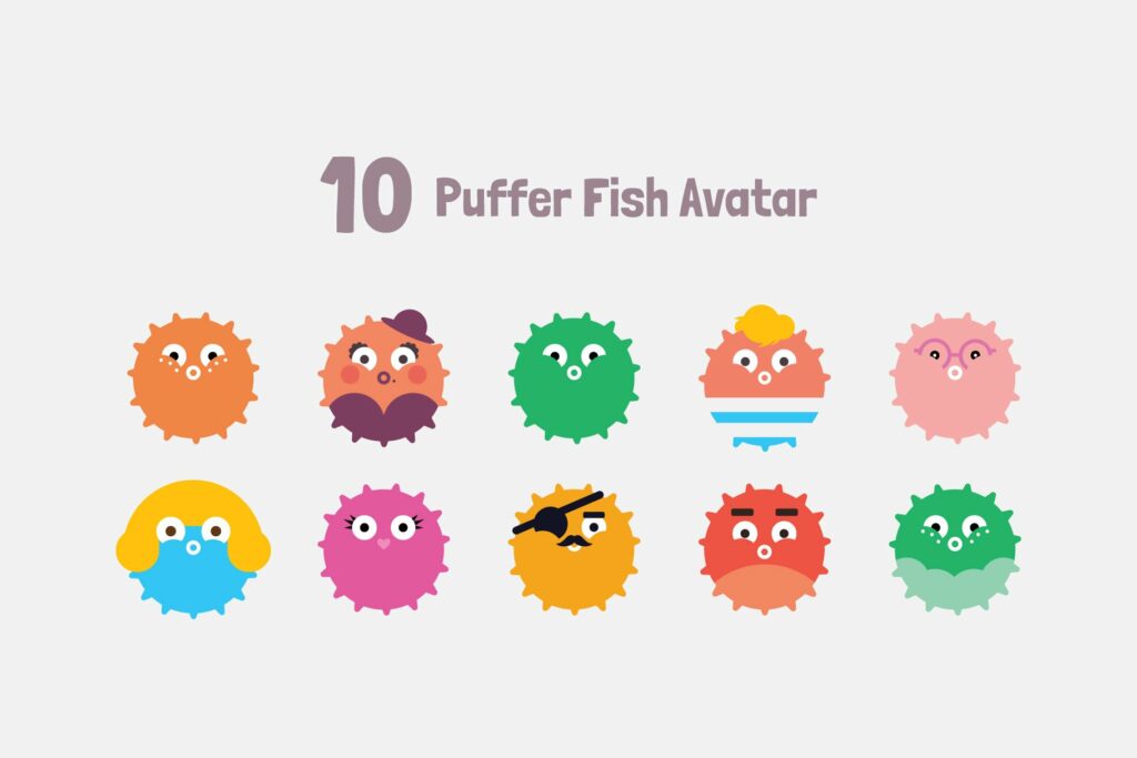 Puffer Fish Avatars – MasterBundles