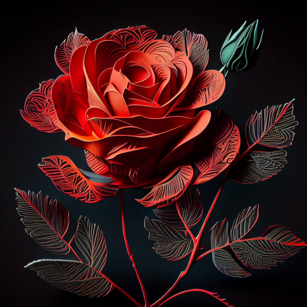 Papercut Art Flowers Midjourney Prompt - MasterBundles