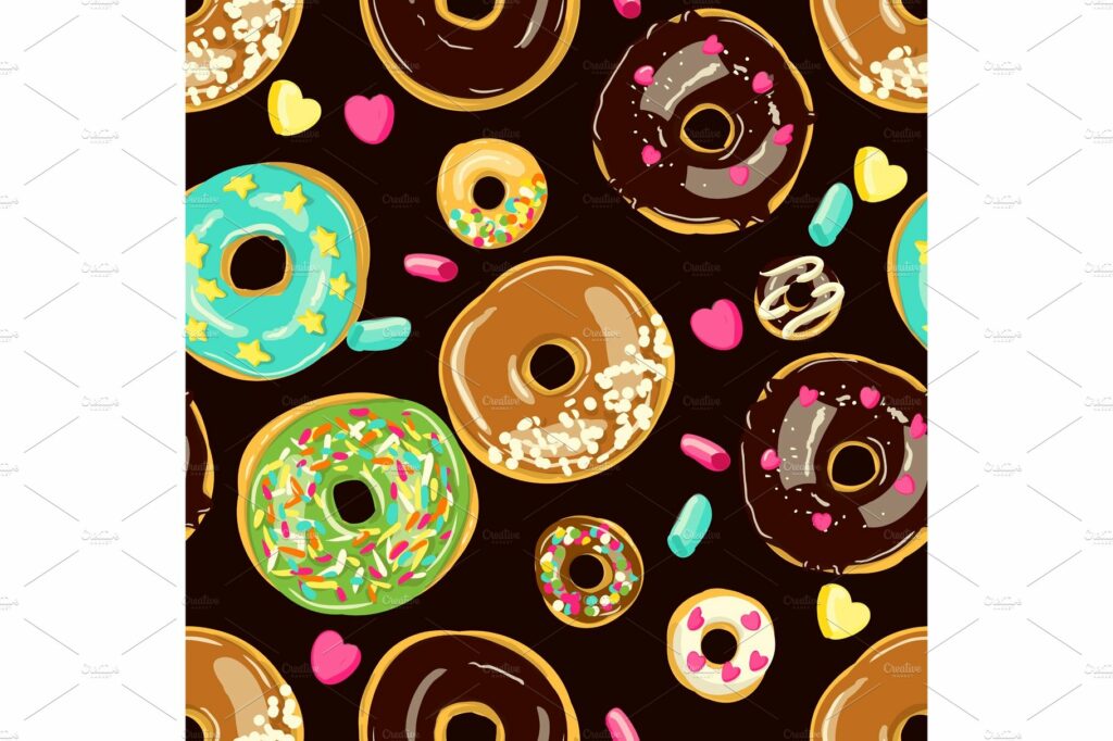 Glazed Donuts seamless pattern – MasterBundles