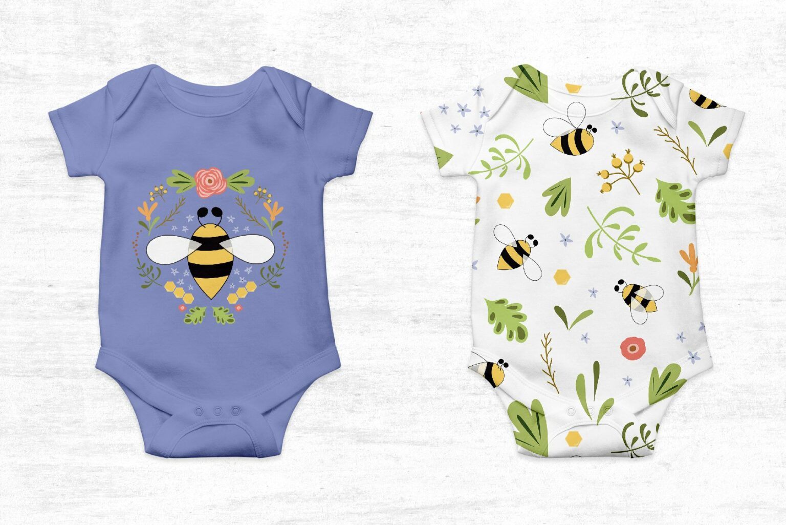 Summer Bee Patterns & Elements – MasterBundles
