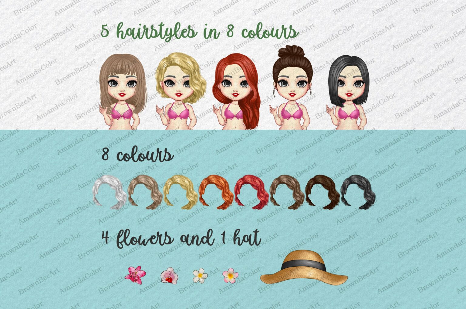 Beach girl Clipart- The best summer – MasterBundles