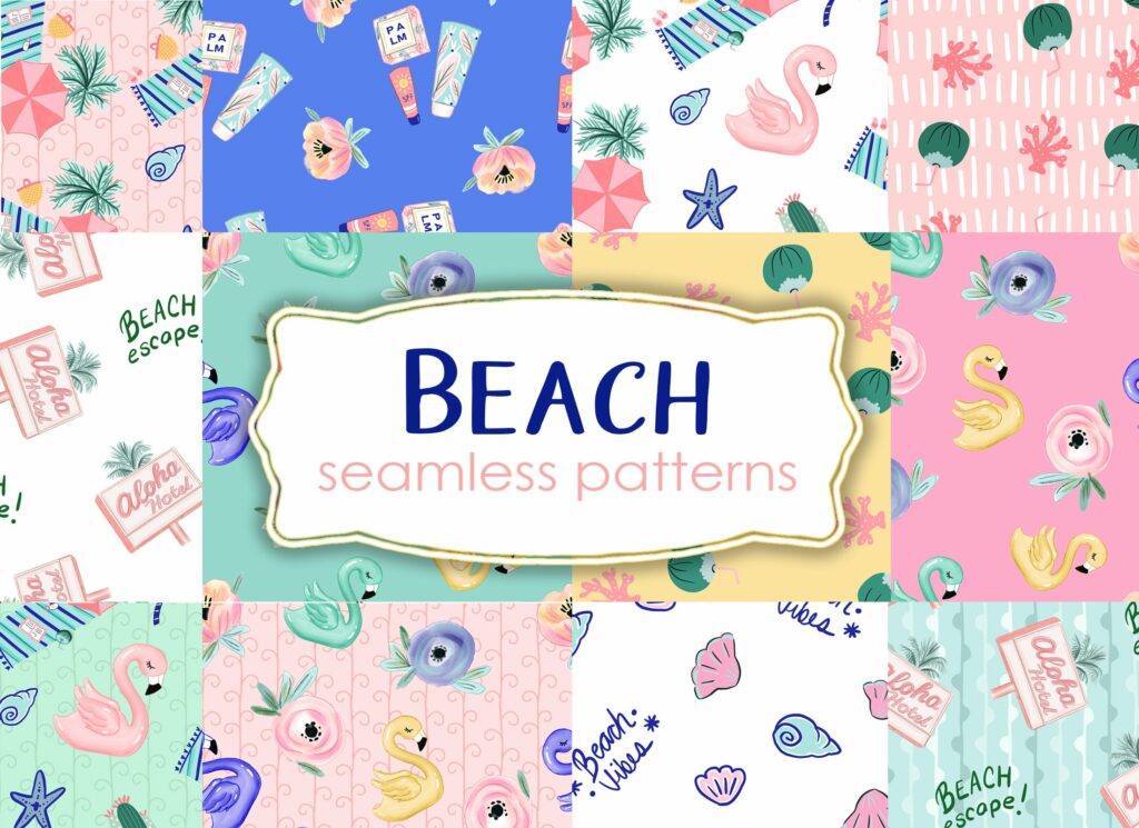 Beach seamless patterns – MasterBundles