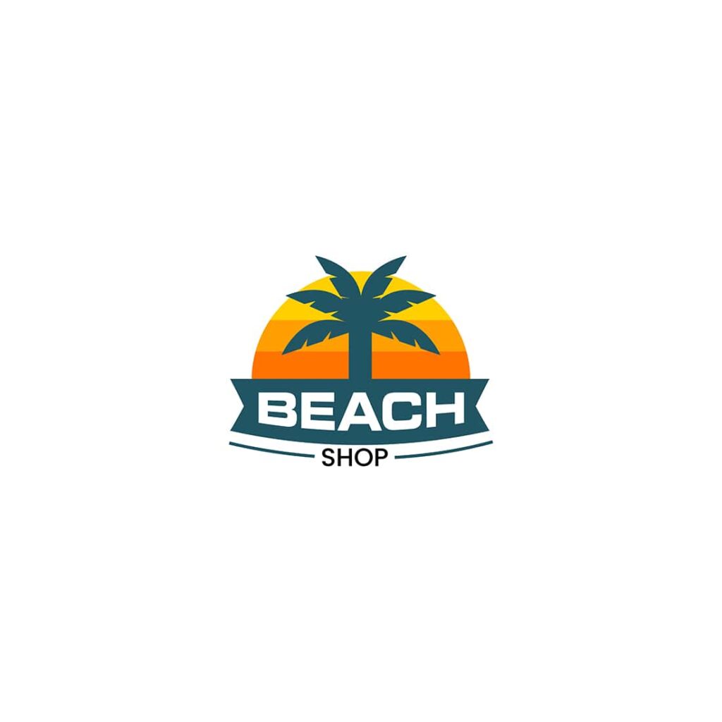 Beach Shop Logo Design / Palm Tree/ Holiday / Vacations / Beach ...