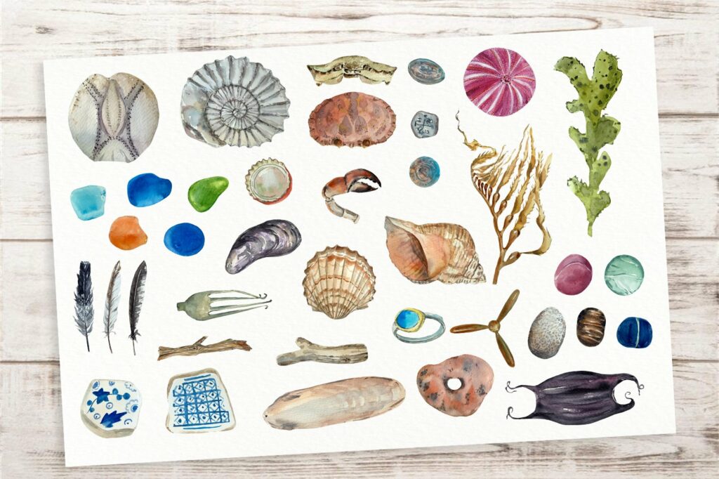 Beachcombing Clip Arts and Poster – MasterBundles