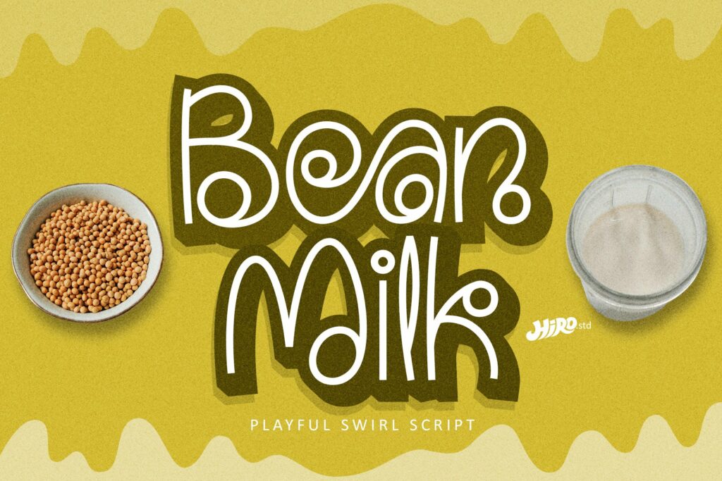 Bean Milk - Playful Swirl Script – MasterBundles