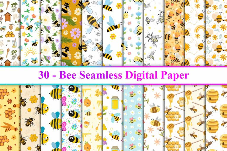 Bee Seamless Pattern – MasterBundles
