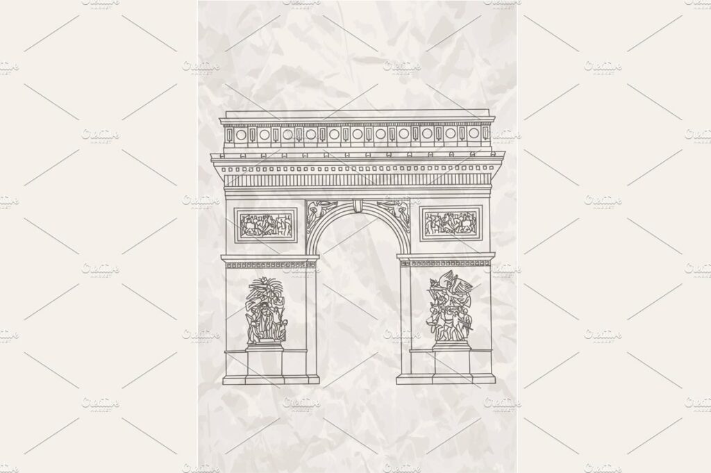 Arc De Triomphe in Paris Vector – MasterBundles